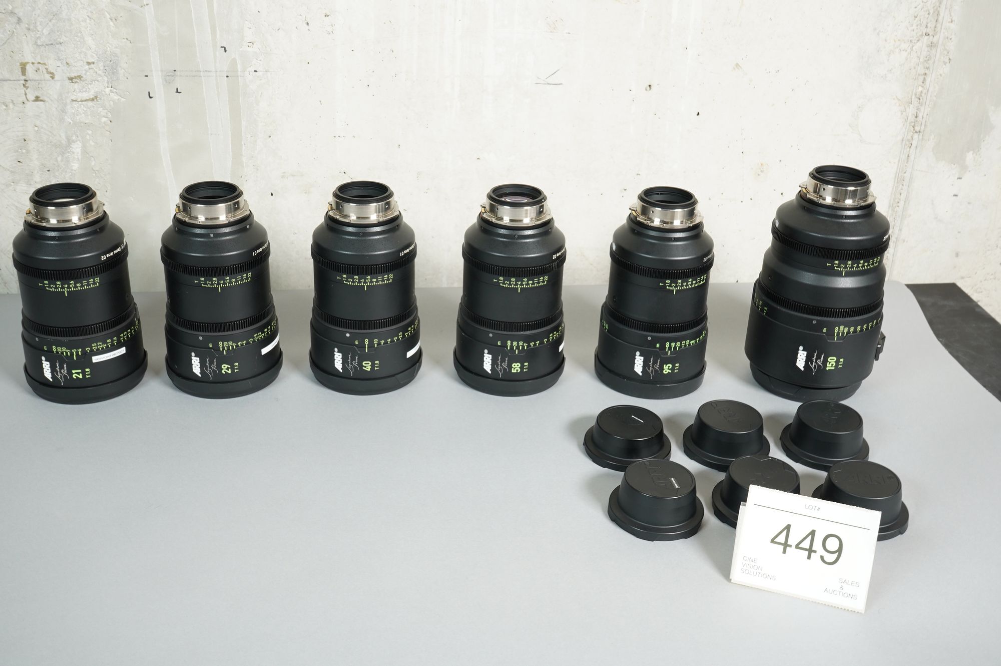 Lot: 449 - Demo Lens Signature Primes Set of 6 in meters (21, 29, 40 ...